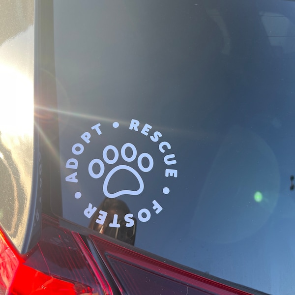 Adopt Rescue Foster Vinyl Decal | Pet Decal | Water Bottle Decal | Car ...