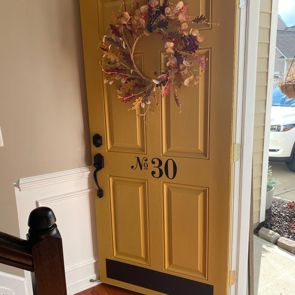 Front Door Number Decal Vinyl Number Door Decal Custom House Number ...