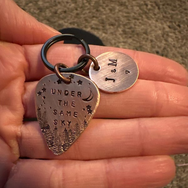 Latitude and Longitude Keyring, Personalized Keychain, Handstamped ...