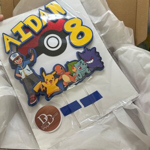 Custom Pokemon Birthday Cake Topper Layered & 3D Cake Topper Charmander ...