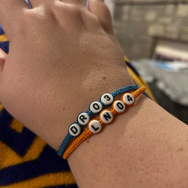 Formula 1 Driver Initials and Number Bracelet, F1, Norris Leclerc ...