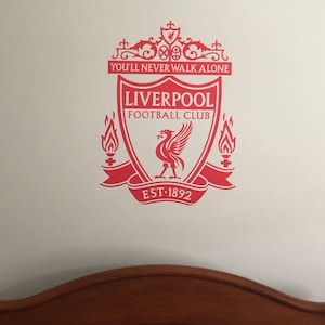 Liverpool Football Club One Colour Crest Wall Decal LFC Wall Sticker ...