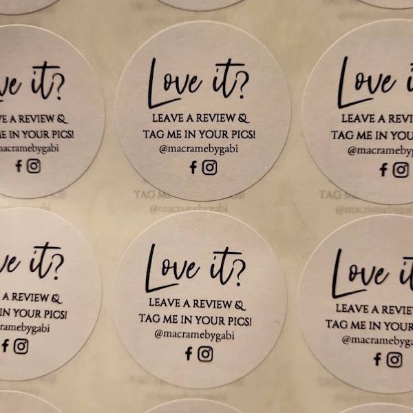 Love It? Leave a Review and Tag Us on Social Media Stickers - Review ...