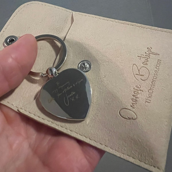 Personalised Key Ring With Handwriting Engraved, Actual Handwriting ...