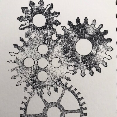 Nesting Gears RUBBER STAMP, Gear Stamp, Machine Stamp, Mechanical Stamp ...