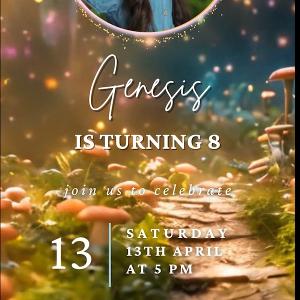 Custom Animated Magical Forest Birthday Invitation Video Fairy Garden ...