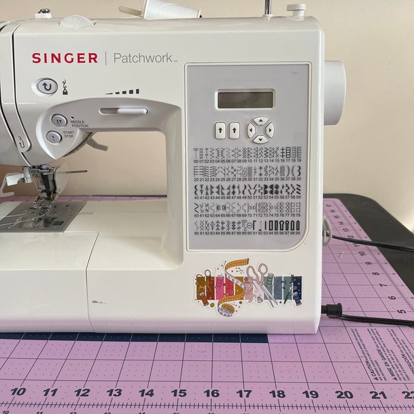 Pin Stitch Button Snip Vinyl Sticker, Sewing Decals, Sewing Themed ...