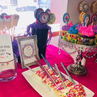 Cupcake Toppers Candy Sweet Shoppe Birthday, 1st Birthday, Rainbow ...