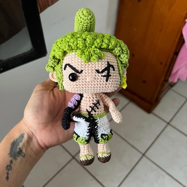 Zoro Crochet Doll Pattern: One Piece Anime Amigurumi (PDF Pattern) - Etsy