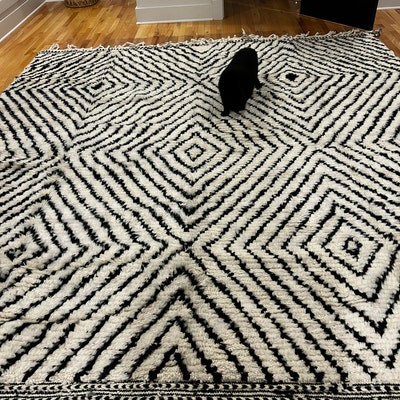 Large Red and White Checkered Rug, Moroccan Berber Checkered Rug ...