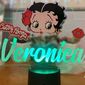 Betty Boop Night Light up Table Desk Lamp LED Personalized - Etsy