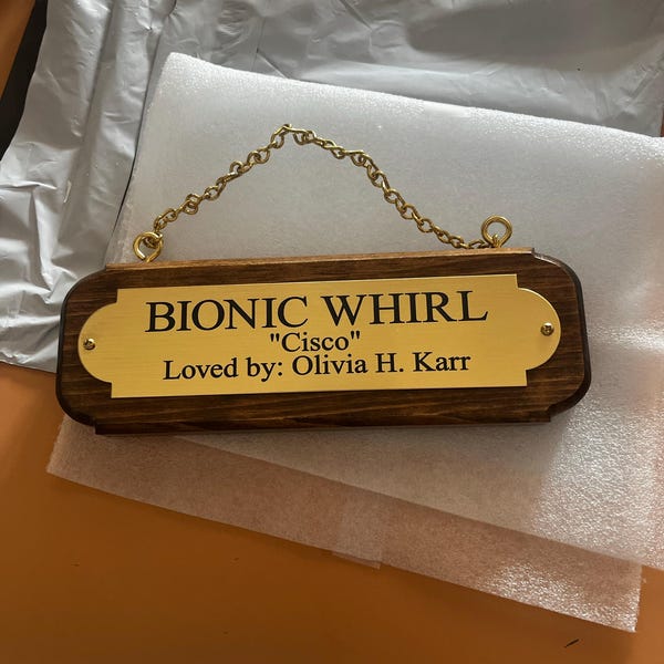 Fancy Horse Stall Name Plate- Solid Brass and Wood - Personalized ...