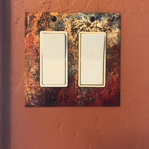 Metal Light Switch Covers Image of Aged Copper Patina Design Home Decor ...