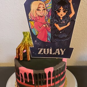 Wednesday y Enid Topper de Tarta EDITABLE con CANVA Plantilla de Topper ...