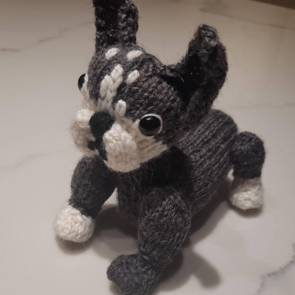 French Bulldog Puppy Knitting Pattern. Little Knitted Realistic Dog ...