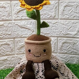 Crochet Sunflower in a Pot PATTERN Amigurumi Crochet - Etsy