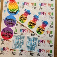 Rainbow Happy Mail Sticker Sheet Etsy Sticker Thank You - Etsy