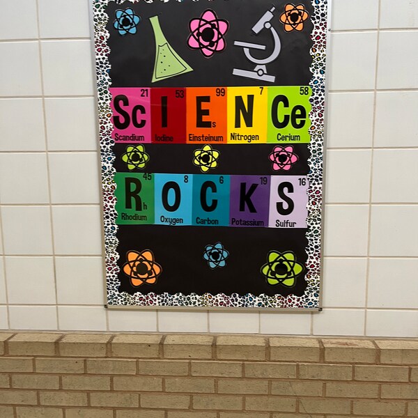 SCIENCE ROCKS Bulletin Board Kit School Letters Classroom Decoration ...