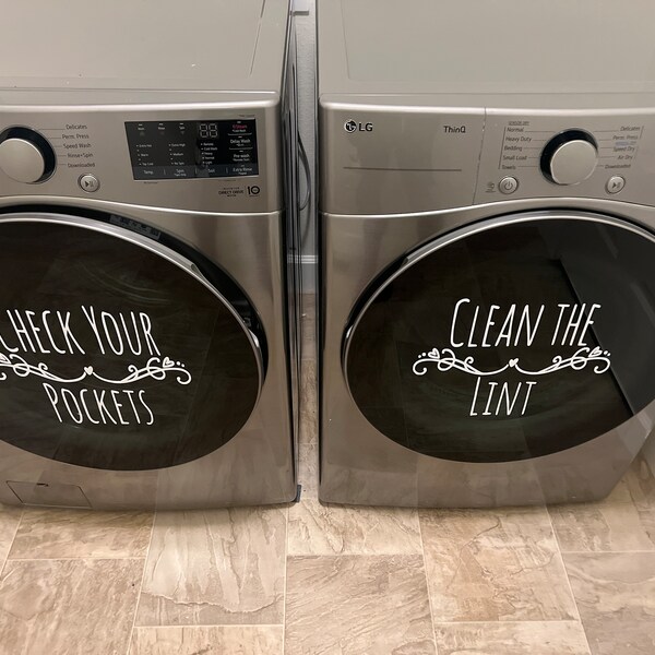 Laundry Decor, Laundry Room, Check Your Pockets-clean the Lint Decals ...