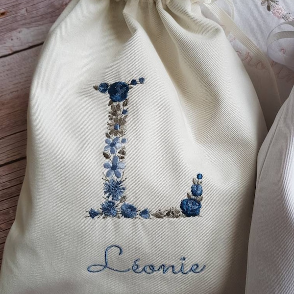Machine Embroidery LETTER L Uppercase 3"/7,5 Cm Dainty Floral Font ...