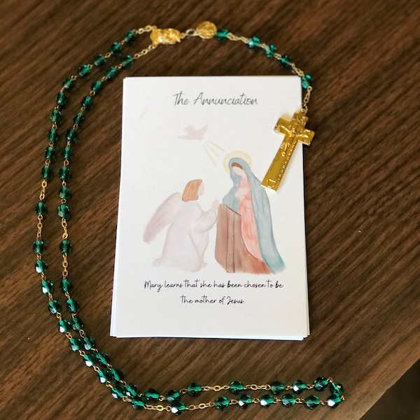 Complete Mysteries of the Rosary Card Set, 4x6 Watercolor, Lent, Easter ...