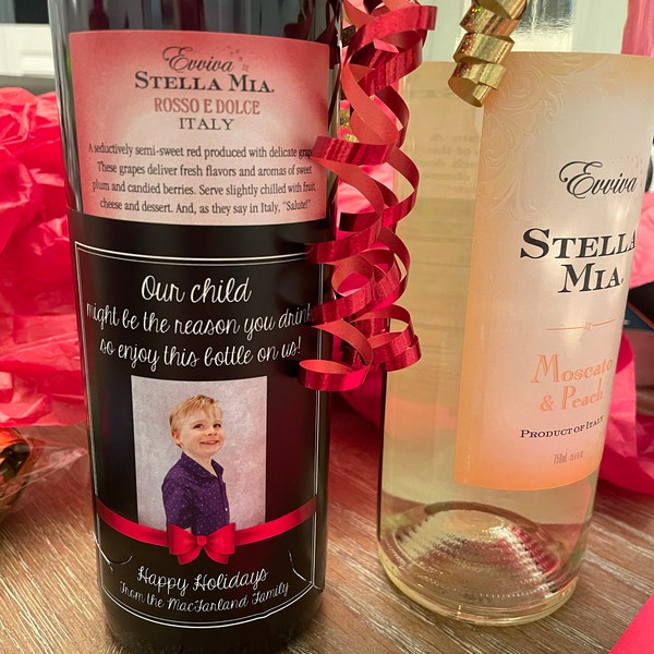 Christmas Gift for Teacher / Personalized Wine Bottle Label / Our Child ...