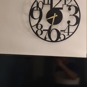 Corsiva Italic Numbers Metal Wall Clock 45cm Modern Designer | Etsy