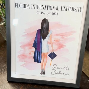 Custom Graduation Portrait PRINTABLE Personalized Grad Gift University ...