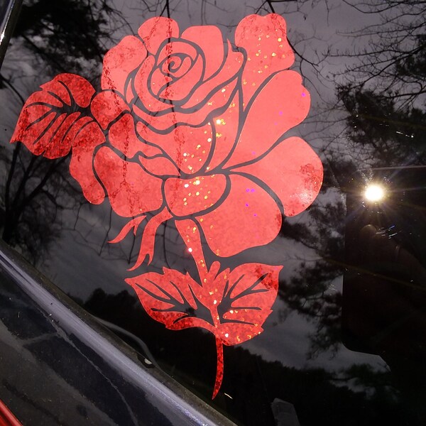 Delicate Rose Car Window Decal - Etsy