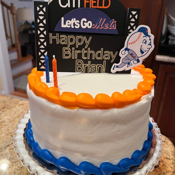 NY Mets Birthday Cake Topper/ny Mets Birthday Party/citi Field Cake ...