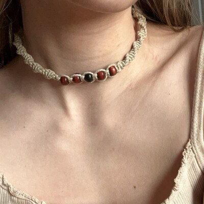 Hemp Necklace, Minimalist, Hippie, Boho, Hemp Color Choices, Choker ...