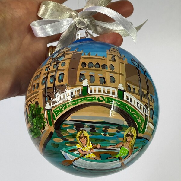 Two Dogs Portrayed on a Glass Sphere, Hand-painted Copy From Photograph ...