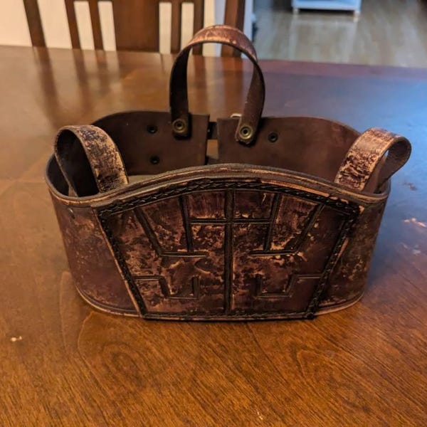 Leather Belt Tassets Faulds Skirt Armor of Tribal Barbarian With Rune ...