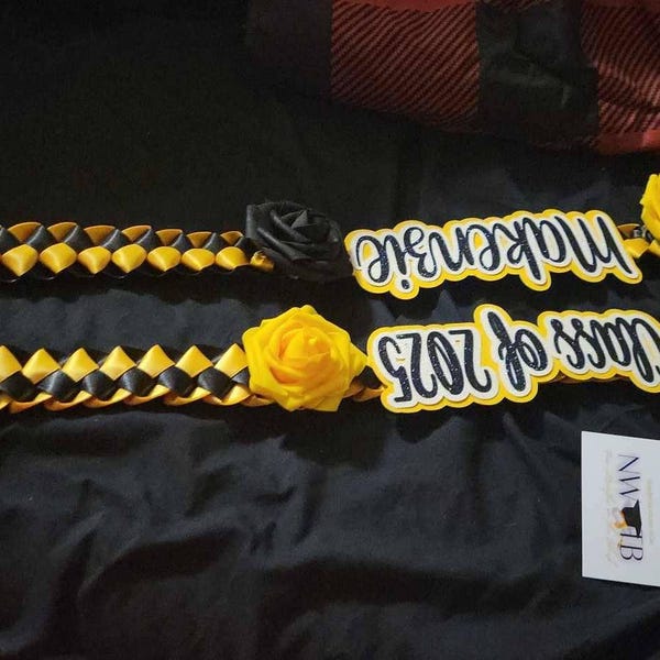 Graduation Lei, 2 Color Graduation Lei, Senior Night, Personalized ...