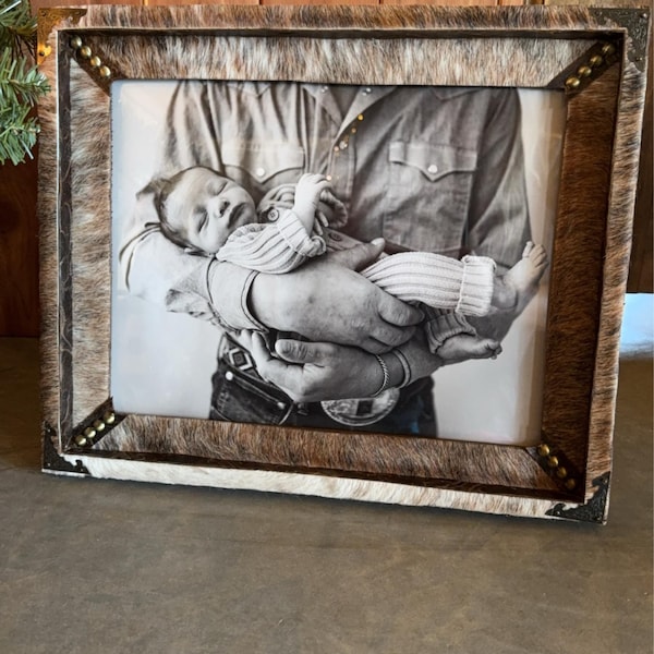 Picture Frame. Cowhide Covered Photo Frame, Western Home Decor - Etsy