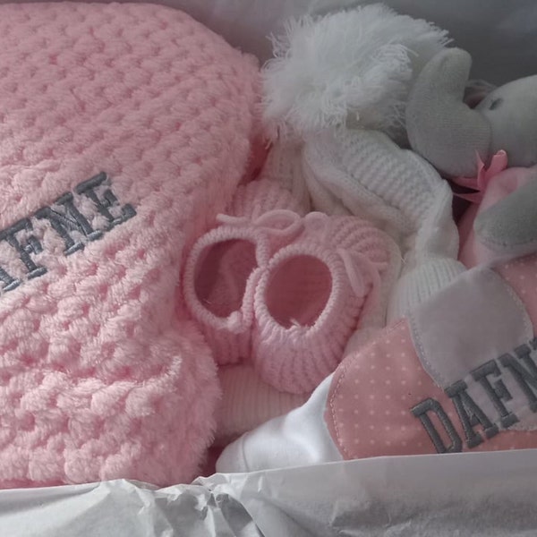 Baby Girl Pink Baby Hamper, Gift Set, Personalised Pink Baby Hamper ...