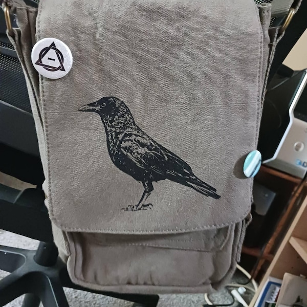 Crow Raven Tech Bag Small Purse Crossbody Shoulder Bag 11x7x2 Inches - Etsy