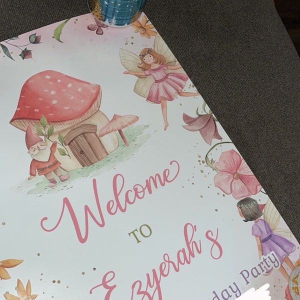 Editable Fairy Birthday Welcome Sign Template, Fairy Birthday Custom ...