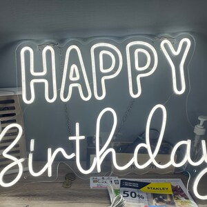Custom Happy Birthday Neon Sign Flex Led Custom Birthday Party - Etsy ...