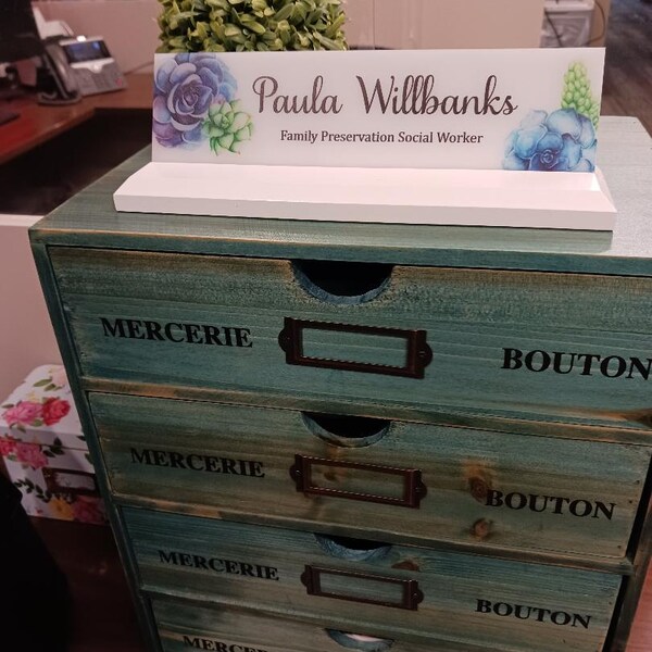 Desk Name Plate Office Supply Personalized Secretary Sign Gift Custom ...