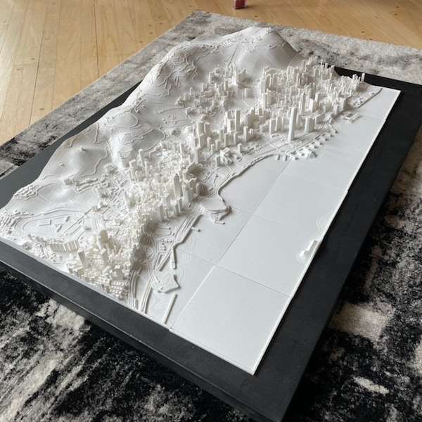 3D Hong Kong | Digital Files | 3D STL File | Hong Kong 3D Map | 3D City ...