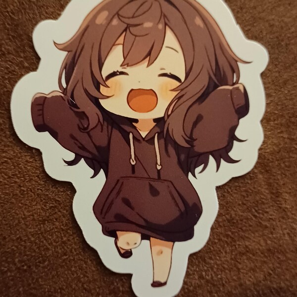 3" Winking Chibi Girl Sticker – Kawaii Anime Vinyl Decal, Cute ...
