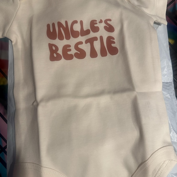 Uncle's Bestie Baby Apparel, New Uncle Gift, Pregnancy Announcement ...
