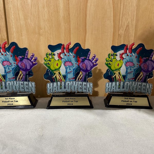 Trophy Monster Smiley Happy Face Thumbs up 5/16" Thick Wood Sculpture ...