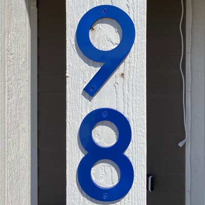 Navy Blue Powder Coated Aluminum Numbers With Matching Screws - Etsy