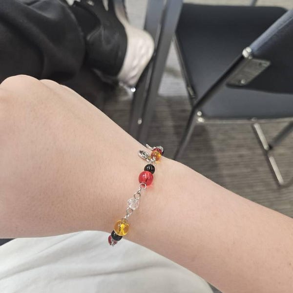Red, Black and Yellow Charm Bracelet Awty James Marriott Inspired - Etsy UK