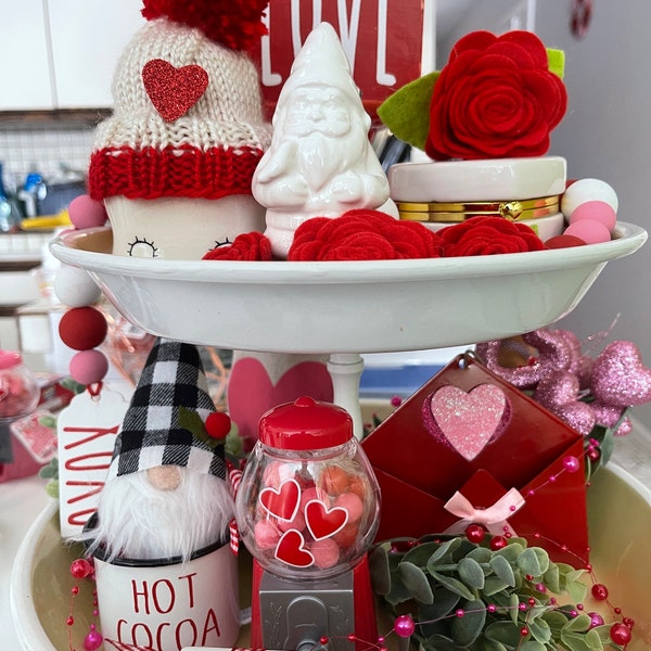 Valentine's Decor Bundle, Pink, Set of 3, Valentine Tiered Tray ...