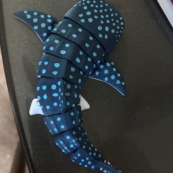 Articulated Tiger Shark 3D Printed Articulated Shark With Accent Color ...