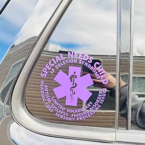 YOU CHOOSE TEXT Special Needs/ Medical Alert Car Window Decal ...