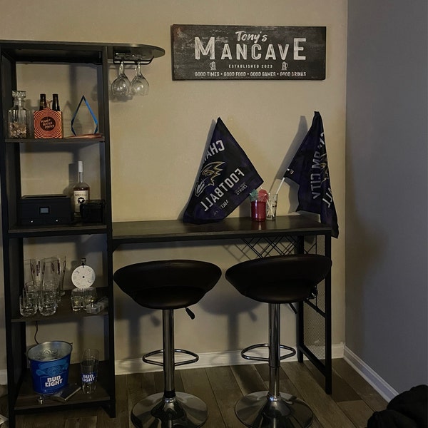 Man Cave Sign, Man Cave Personalized Canvas Decor, Man Cave Bar Sign ...